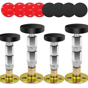 4PCS Bed Frame Anti-Shake Tools,Adjustable Bed Frame headboard stoppers AntiShake Fixer,with 8 Hex Nuts No More Wobble,Telescopic Support Stabilizer for Room Wall,for Beds Sofas Cabinets,Easy Install