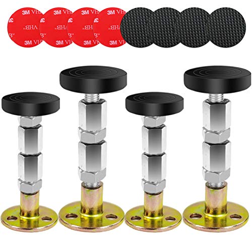 4PCS Bed Frame Anti-Shake Tools,Adjustable Bed Frame headboard stoppers AntiShake Fixer,with 8 Hex Nuts No More Wobble,Telescopic Support Stabilizer for Room Wall,for Beds Sofas Cabinets,Easy Install