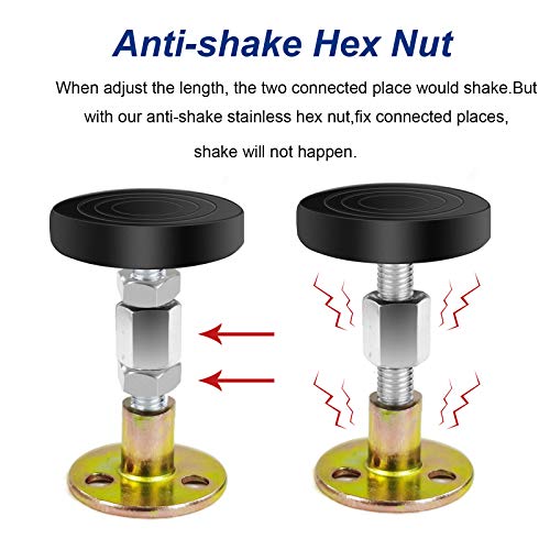 4PCS Bed Frame Anti-Shake Tools,Adjustable Bed Frame headboard stoppers AntiShake Fixer,with 8 Hex Nuts No More Wobble,Telescopic Support Stabilizer for Room Wall,for Beds Sofas Cabinets,Easy Install