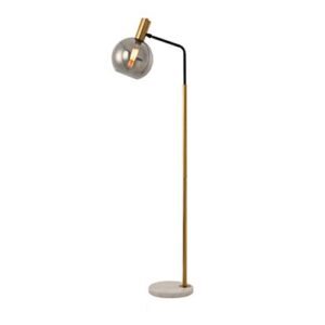 floor lamp glass globe floor lamp, standing lighting for living rooms, indoor pole light for bedroom & office, 9w led bulb floor light (color : gold b)