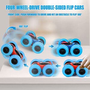 M SANMERSEN Flip Cars - 2 Pack Rotating Stunt Car Toys for 3 4 5 6 Year Old Boys - Push and Go Vehicle Monster Toy Trucks Boys Girls Gifts