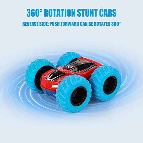 M SANMERSEN Flip Cars - 2 Pack Rotating Stunt Car Toys for 3 4 5 6 Year Old Boys - Push and Go Vehicle Monster Toy Trucks Boys Girls Gifts