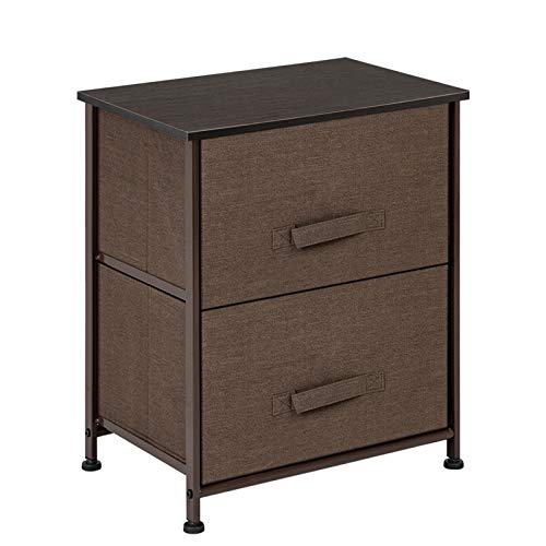 Corodo 2 Drawers Dresser Fabric Furniture Storage Tower Unit for Bedroom, Hallway, Entryway, Hallway Closet Organizers - Sturdy Steel Frame, Wood Top, Easy Pull Handle Bins