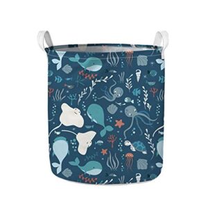 xhuibop laundry hamper heavy duty kids hamper ocean theme octopus storage basket laundry room dirty clothes basket for bathroom heavy duty