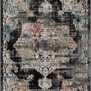 Well Woven Indira Maura Bohemian Vintage Medallion Oriental Black 5x7 (5'3" x 7'3") Area Rug