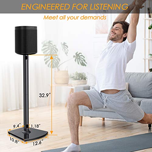 Speaker Stands Designed for Sonos Speakers Pair, Floor Speakers Stands for Sonos One, One SL, Play:1 Play:3 Play:5 Heavy Duty Floor Speaker Mount with Cable Management Black