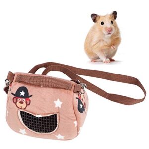 pet hamster carrier, coffee flannelette plush hamster squirrel travel bags portable breathable small animal carrier outgoing sleeping bag for squirrel hedgehog guinea pig(s)