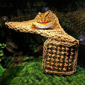 POPETPOP Bearded Dragon Hammock Reptile Hammock Seagrass Triangular Lizard Lounger Durable Suction Cup Bed for Anoles Iguanas Lizard