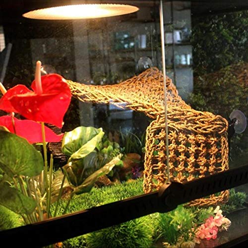 POPETPOP Bearded Dragon Hammock Reptile Hammock Seagrass Triangular Lizard Lounger Durable Suction Cup Bed for Anoles Iguanas Lizard