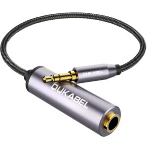 dukabel 1/4 to 3.5mm adapter, 1/4 inch female to 3.5mm male headphone adapter, topseries 6.35mm to 3.5mm mini stereo adapter for headphone, guiter, amp etc. - 30cm/12 inch