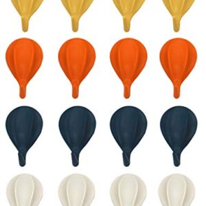 Gullor HW032 Medium Utility Hooks, 16 Hooks, Strong Non-Marking Plastic Punch-Free Waterproof, Colored Hot-air Balloon Shape