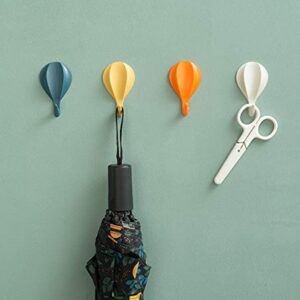 Gullor HW032 Medium Utility Hooks, 16 Hooks, Strong Non-Marking Plastic Punch-Free Waterproof, Colored Hot-air Balloon Shape