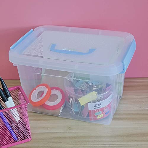 Ortodayes 3 Quart Plastic Storage Bins, Pack of 6 Small Boxes with Lids