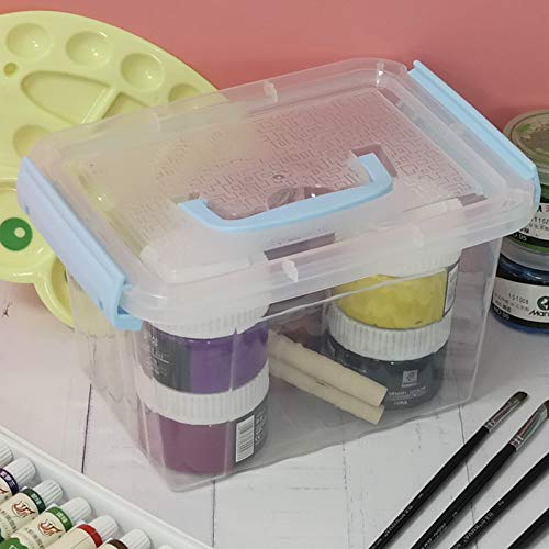 Ortodayes 3 Quart Plastic Storage Bins, Pack of 6 Small Boxes with Lids