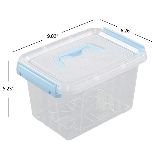 Ortodayes 3 Quart Plastic Storage Bins, Pack of 6 Small Boxes with Lids