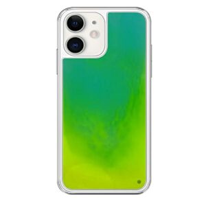 Losin Fluorescent Case Compatible with iPhone 12 Mini 5.4 inch Quicksand Case Luxury Glow in The Darkness Noctiluncent Liquid Luminous Sand Hard PC + Soft TPU Fluorescent Case for Women and Girls