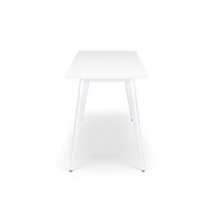 HON Basyx Commercial-Grade Executive Desk, Angled Metal Legs, 55", White