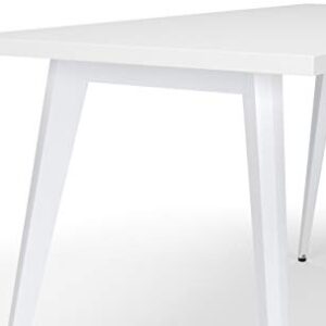 HON Basyx Commercial-Grade Executive Desk, Angled Metal Legs, 55", White