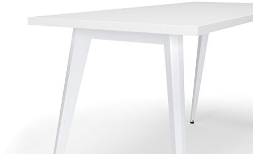 HON Basyx Commercial-Grade Executive Desk, Angled Metal Legs, 55", White