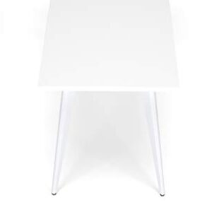 HON Basyx Commercial-Grade Executive Desk, Angled Metal Legs, 55", White