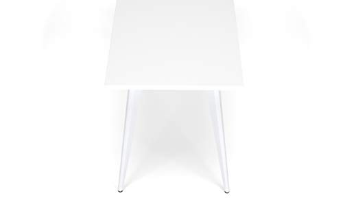 HON Basyx Commercial-Grade Executive Desk, Angled Metal Legs, 55", White