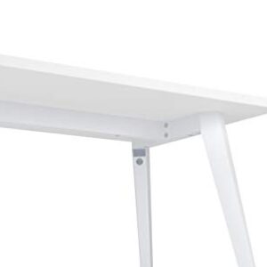 HON Basyx Commercial-Grade Executive Desk, Angled Metal Legs, 55", White