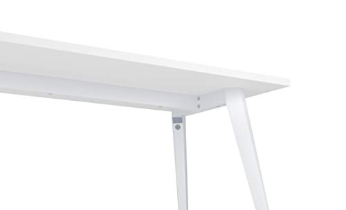 HON Basyx Commercial-Grade Executive Desk, Angled Metal Legs, 55", White