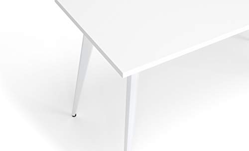 HON Basyx Commercial-Grade Executive Desk, Angled Metal Legs, 55", White