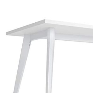 HON Basyx Commercial-Grade Executive Desk, Angled Metal Legs, 55", White