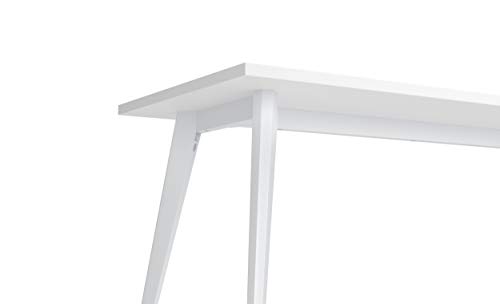 HON Basyx Commercial-Grade Executive Desk, Angled Metal Legs, 55", White