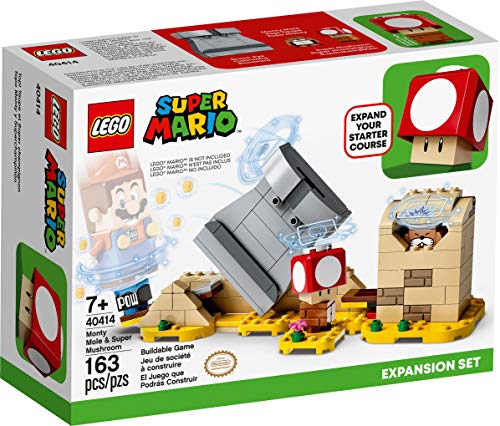 Lego Super Mario: Monty Mole & Super Mushroom Expansion Set - 163 Piece Building Kit - Lego, #40414, Ages 7+