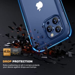 Miracase Designed for iPhone 12 Pro Max Case, Full Body Rugged Case with Built-in Touch Sensitive Anti-Scratch Screen Protector, Soft TPU Case Compatible with iPhone 12 Pro Max 6.7", Dark Blue