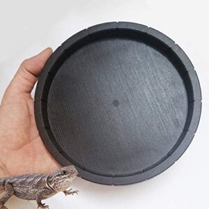 Fuongee Reptile Feeding Dish Bowl Food and Water Bowl Tortoise Dish Reptile Tank Decor, Dia 6.7 Inches, Round