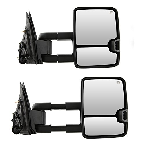 AKKON - For 14-20 Chevy Silverado Smoke Extendable Towing Power Heated Function Side Mirrors Left + Right Pair