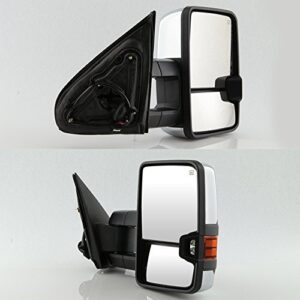 AKKON - For 14-20 Chevy Silverado Smoke Extendable Towing Power Heated Function Side Mirrors Left + Right Pair