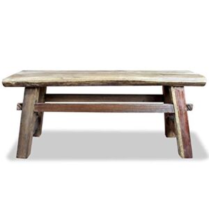 Festnight Rustic Bench Reclaimed Wood Seat Dining Table Bench Home Handmade Entryway Living Room Kitchen Furniture 39.4 x 11 x 16.9 Inches (W x D x H)