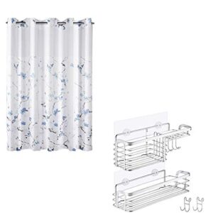 lagute snaphook shower curtain & 2-pack shower caddy bundle