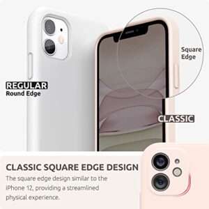 SURPHY Square Design for iPhone 11 Case with Camera Protection, Straight Edge Slim Design, Liquid Silicone Phone Case for iPhone 11 6.1 inches, Light Pink