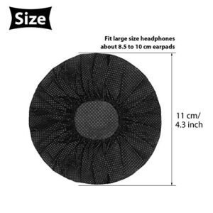 100 Pieces Headphone Ear Covers Disposable Earphone Overs Sanitary Non-Woven Stretch Earpad Covers Earcup Covers Fit for Most on Ear Headphones (Black,11 cm)