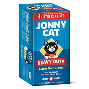 jonny cat heavy duty jumbo tear-resistant litter box liners, 15 count