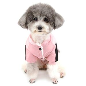 Zunea Dog Winter Coat Fleece Lined Warm Puppy Clothes Soft Sweatshirt Snowsuit Chihuahua Jacket Coat Cold Weather Thick Shirt Pet Apparel for Small Dogs Girl Boy Pink L