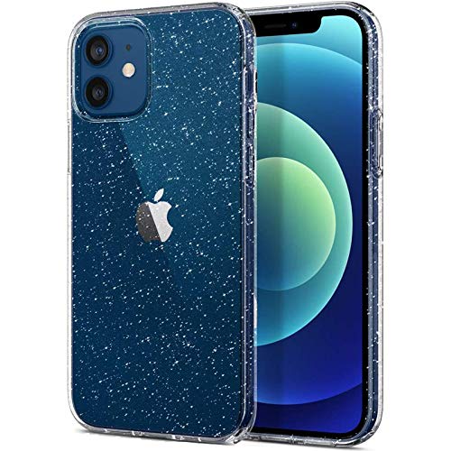 ABenkle Compatible with iPhone 12 and 12 Pro Case, Slim Fit Hybrid Glitter Bling Sparkly Case for Women Shockproof Protective Flexible Bumper Cover for iPhone 12/12 Pro 6.1-Inch 2020, Clear Glitter