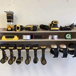 Steve's Rack Shack | Power Tool Storage Tool Holder Wall Mounted Drill Organizer for Garage and Workshop (10 Space Drill Rack)