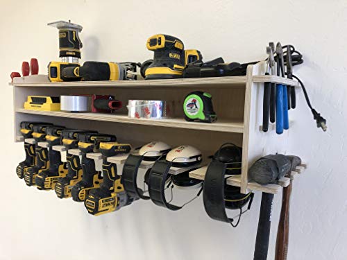 Steve's Rack Shack | Power Tool Storage Tool Holder Wall Mounted Drill Organizer for Garage and Workshop (10 Space Drill Rack)