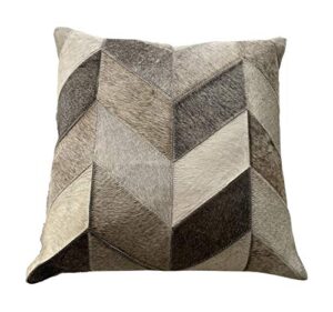 noori rug 1 pillow, cowhide chevron grey