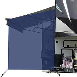 leaveshade rv awning side sun shade screen (9'x7' navy blue mesh) camper sunshade complete kits motorhome trailer uv blocker - 3 years lasting