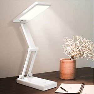 Eye-Caring LED Desk Lamp USB Charging Folding Touch Dimming Energy Saving Portable Small Table Lamp for Students and Children To Learn Office lamp (Color : Black)