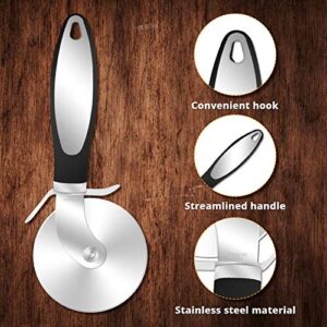 KUFUNG Pizza Cutter Wheel, Super Sharp Pizza Slicer with Non Slip Handle for Pizza, Pies, Waffles and Dough Cookies, Easy to Use and Clean (Silver, 8.3 inch)