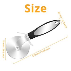 KUFUNG Pizza Cutter Wheel, Super Sharp Pizza Slicer with Non Slip Handle for Pizza, Pies, Waffles and Dough Cookies, Easy to Use and Clean (Silver, 8.3 inch)