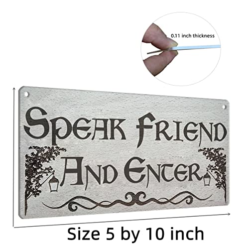 Dadaly Decor Speak Friend Enter Sign Hobbit Signboard Home Decor Gifts Room Acrylic Waterproof Plaque 5 x 10 Inch